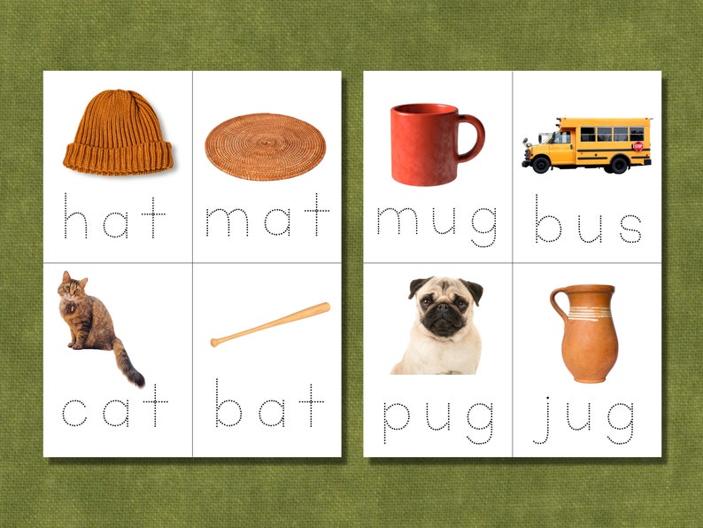 CVC Phonics Matching Cards - Montessori Printable - Photographs ...