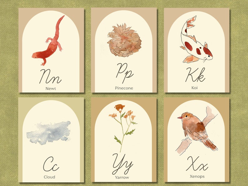 Cursive Alphabet Flash Cards - Nature Based Printable Curriculum ...
