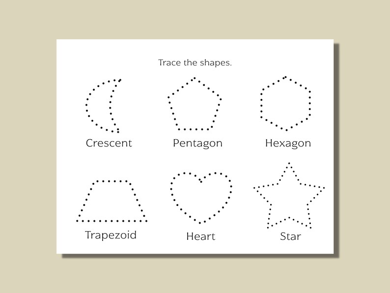 Shape Matching Activity Shape Tracing Prewriting Practice - Etsy