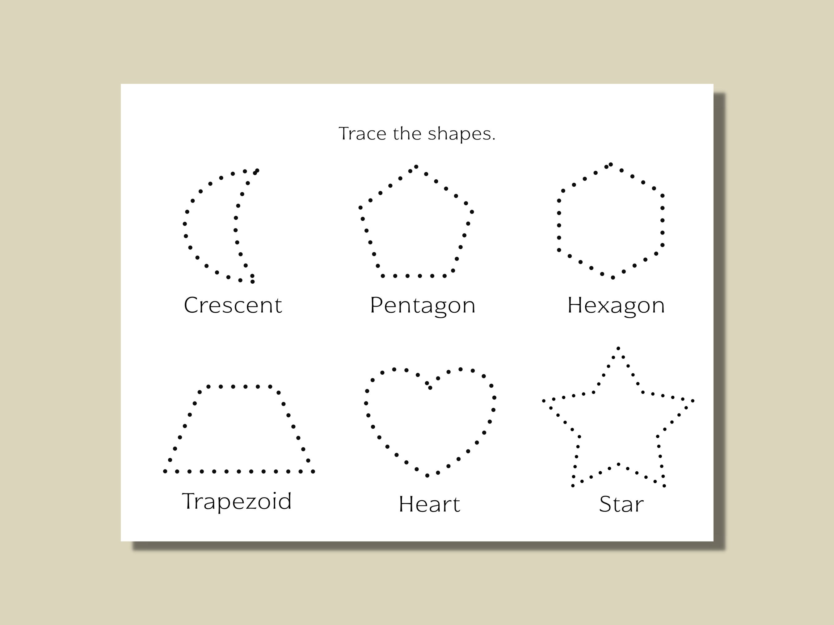 Shape Matching Activity Shape Tracing Prewriting Practice - Etsy