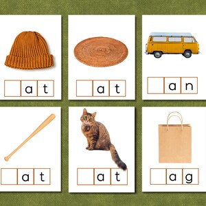 CVC Phonics Matching Cards - Montessori Printable - Photographs ...
