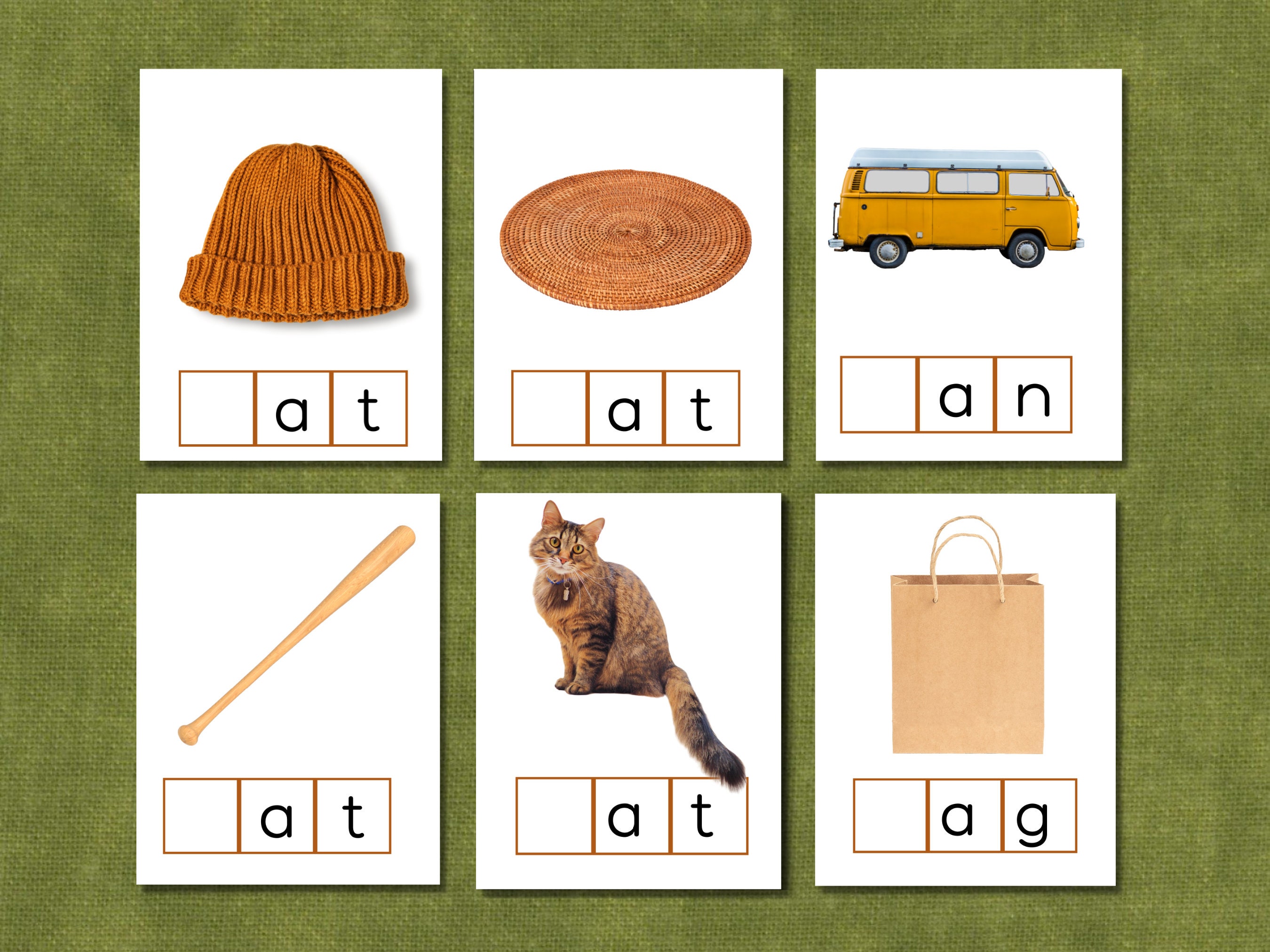 CVC Phonics Matching Cards - Montessori Printable - Photographs ...