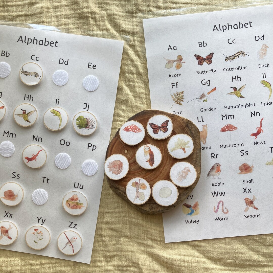 Alphabet Matching Game Printable Alphabet Game Nature Preschool ...