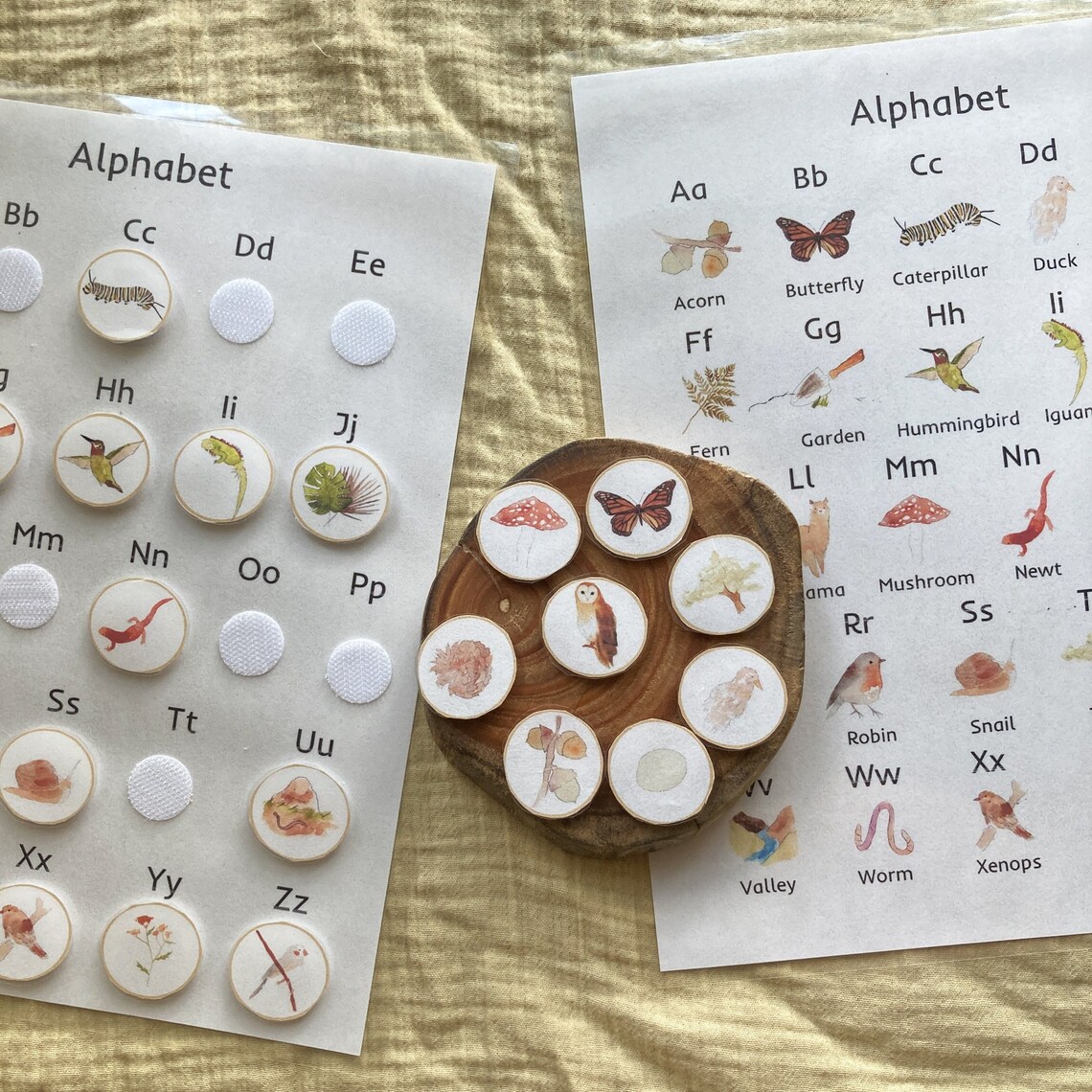 Alphabet Matching Game Printable Alphabet Game Nature - Etsy