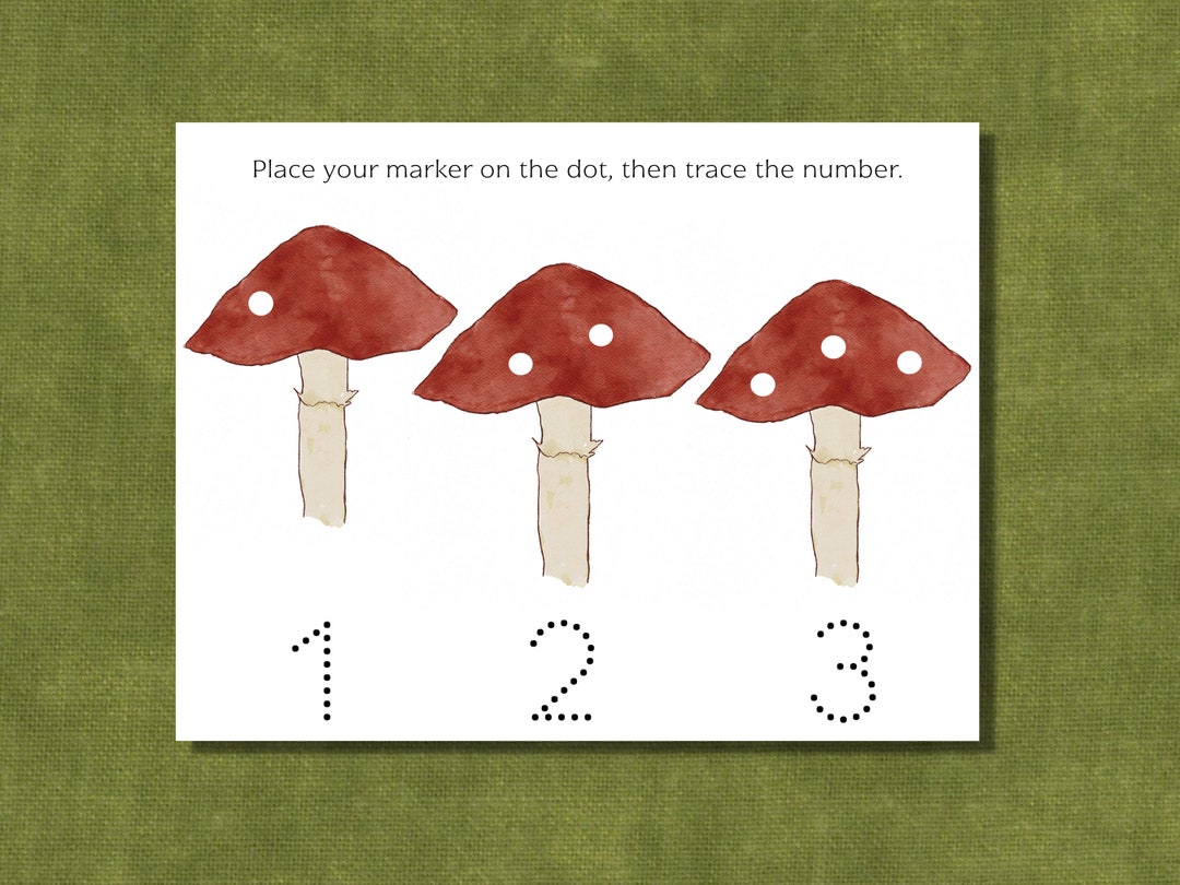 Mushroom Counting Activity - Preschool Math Number Practice - Nature ...