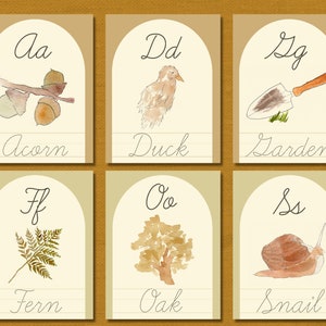 Cursive Alphabet Handwriting Practice Nature Based | Etsy