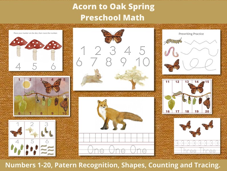 Math Busy Book Spring Preschool Nature Based Curriculum - Etsy