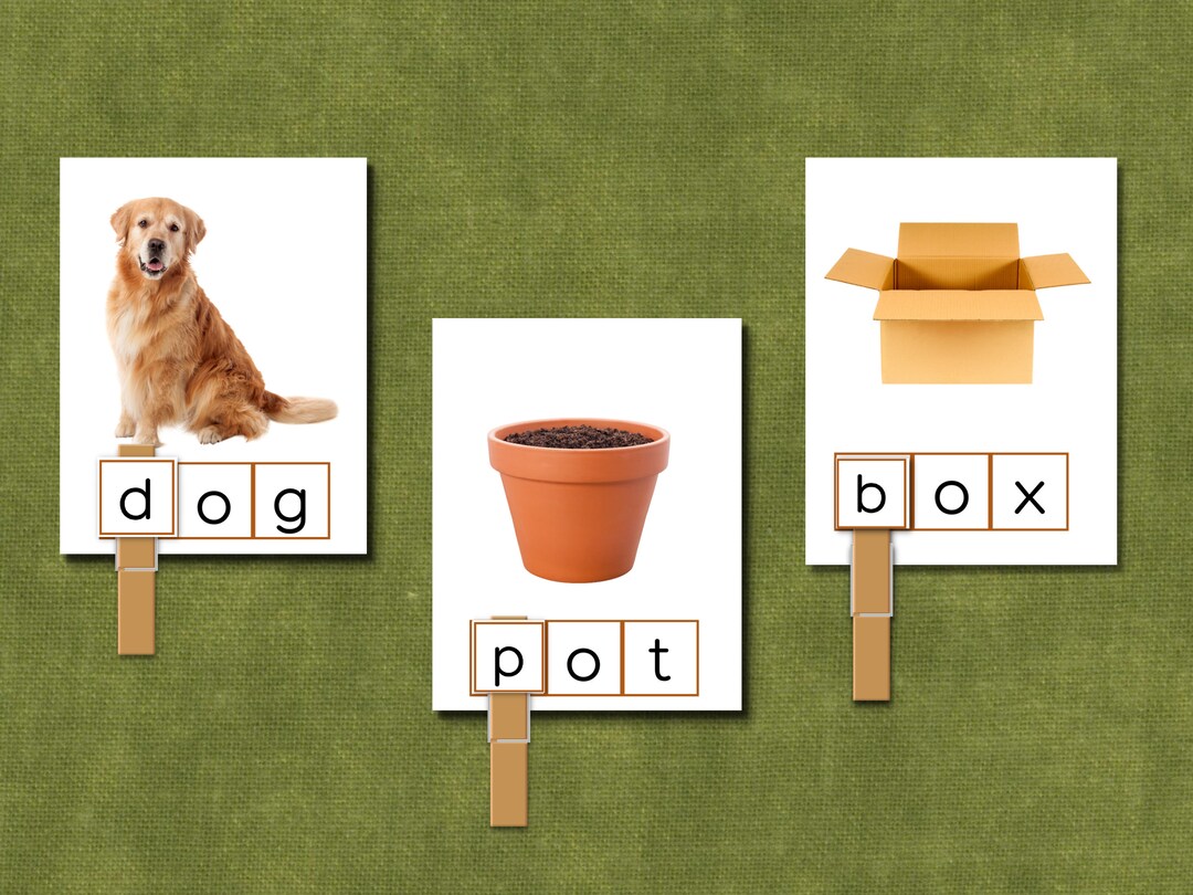 CVC Phonics Matching Cards - Montessori Printable - Photographs ...