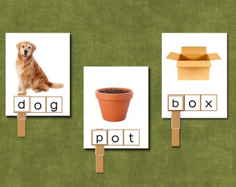 Montessori Printable Moveable Alphabet and CVC Word Matching Cards ...