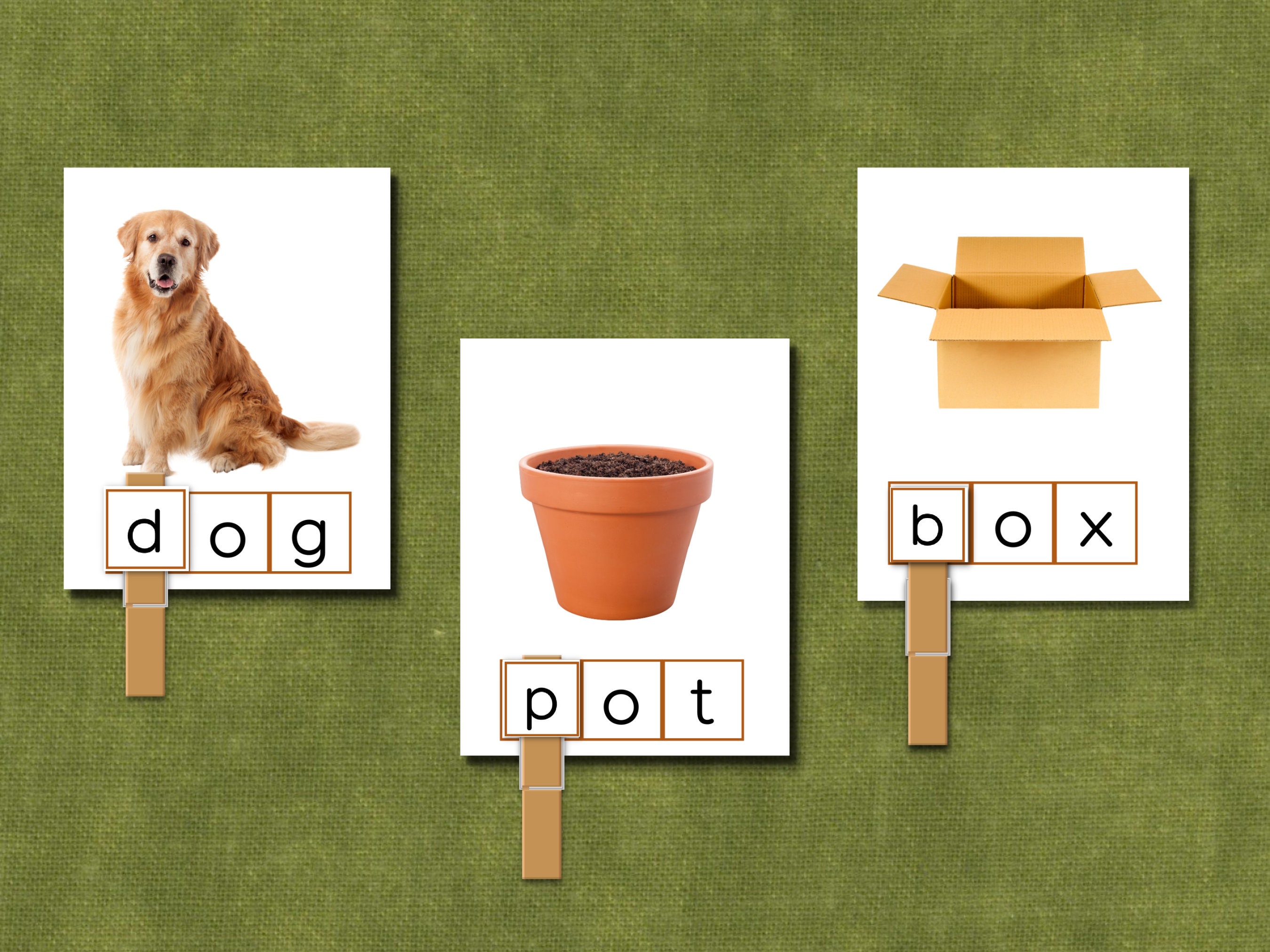 CVC Phonics Matching Cards - Montessori Printable - Photographs ...