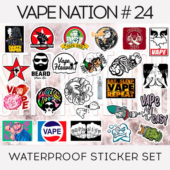 VAPE NATION 24 stickers set story smoke vinyl tumblr tumblr | Etsy
