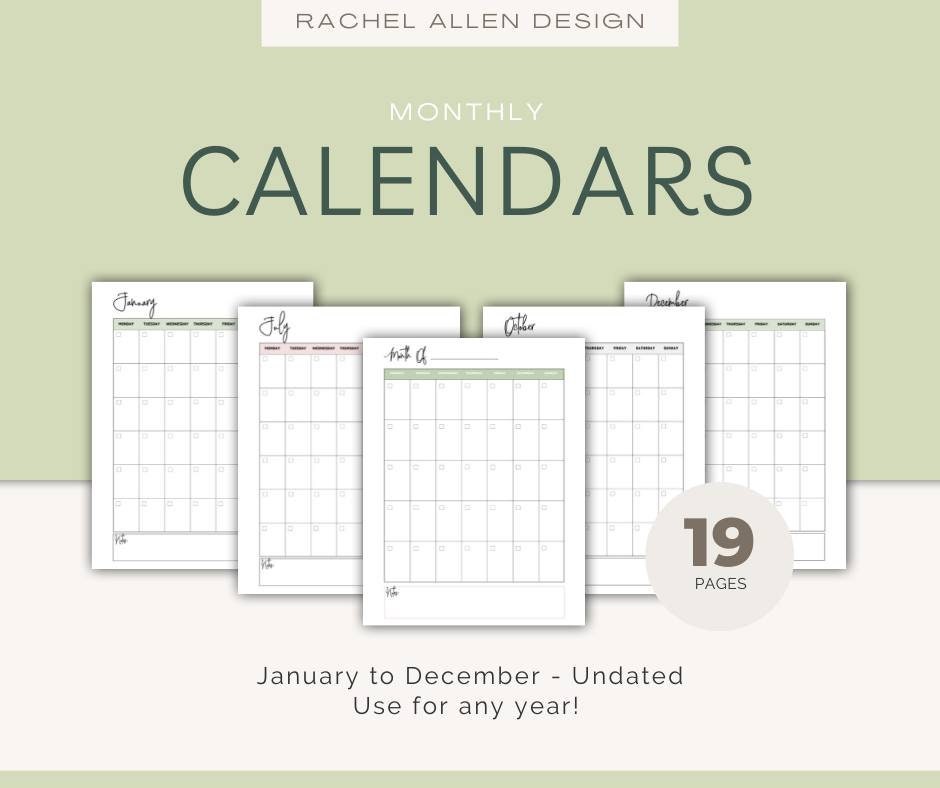 Digital Printable Planner Bundle - Daily, Weekly, Monthly Planner ...