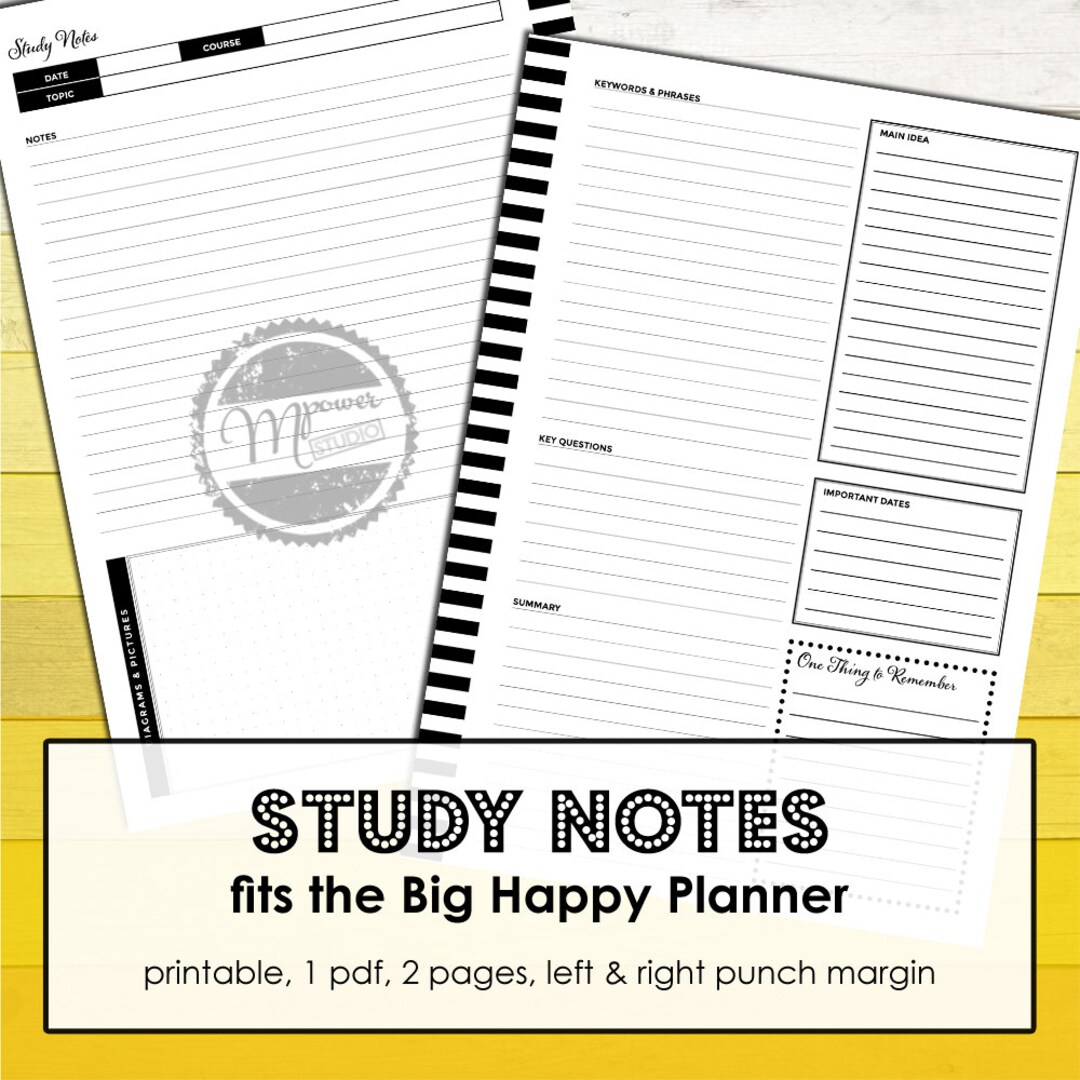 Enhanced Cornell Notes, Create 365 Big Happy Planner, Study Notes ...