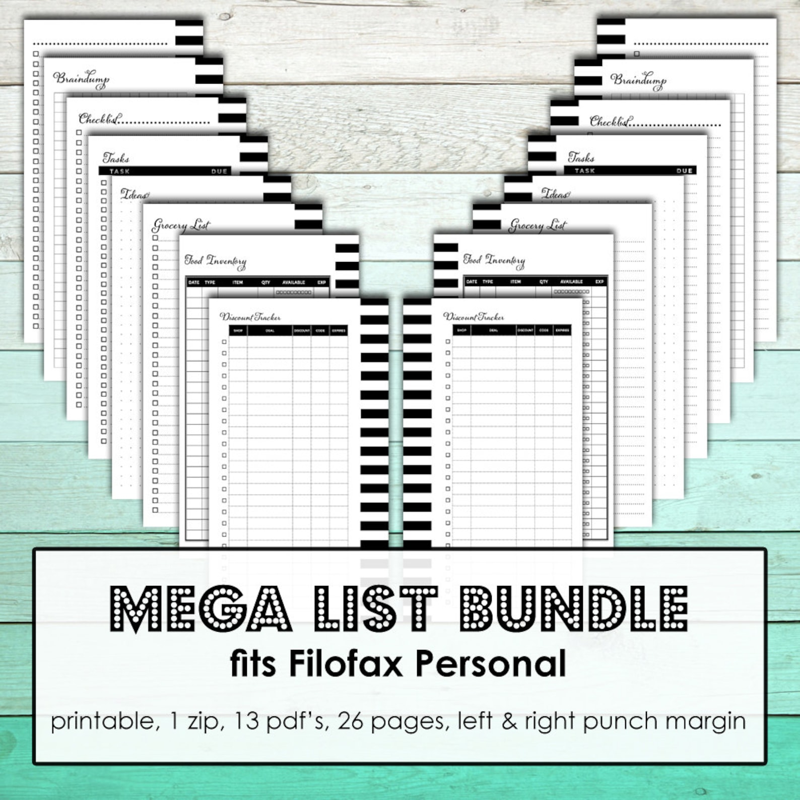 Filofax Refill Personal Size Printable List Planner Refills - Etsy