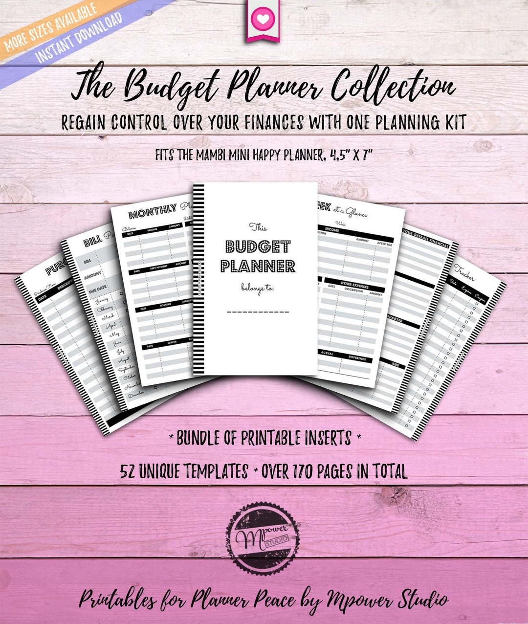 Mambi Mini Budget Planner, Financial Planner Printable Inserts Budget ...