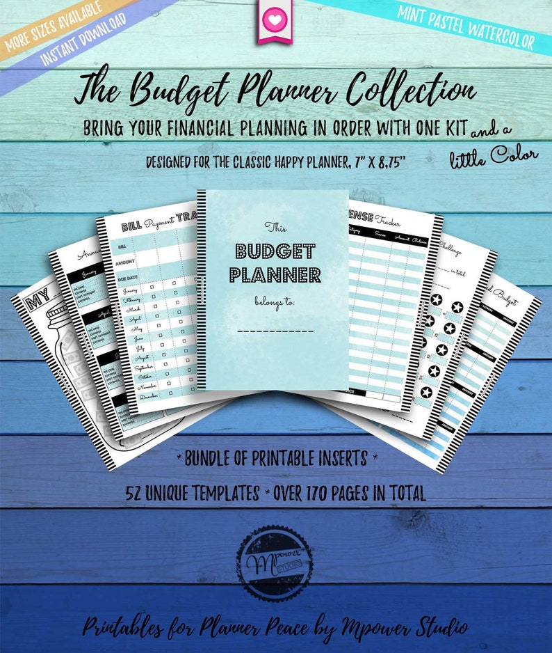 Classic Happy Budget Planner Printable Finance Inserts, Financial ...