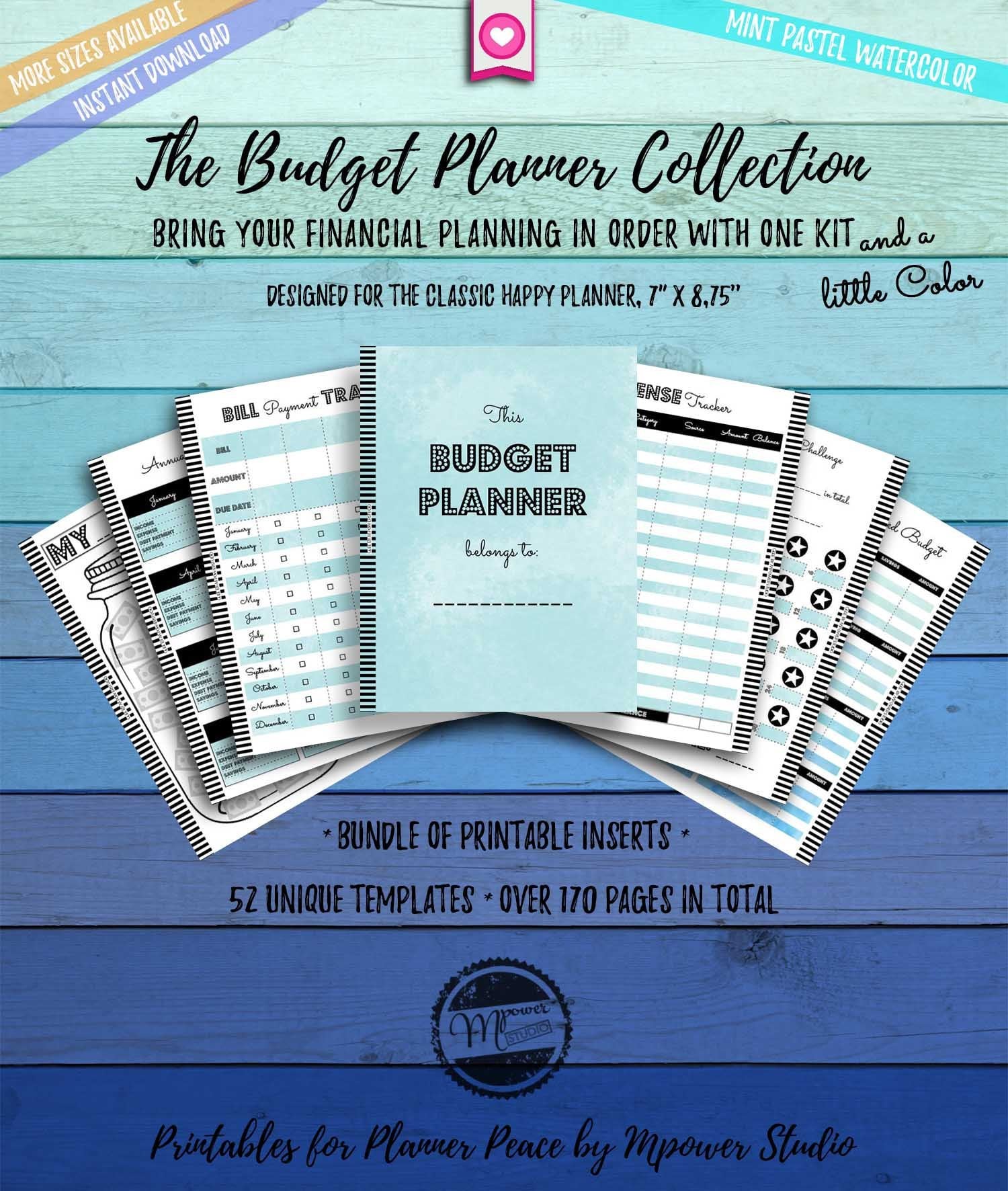 Classic Happy Budget Planner Printable Finance Inserts | Etsy