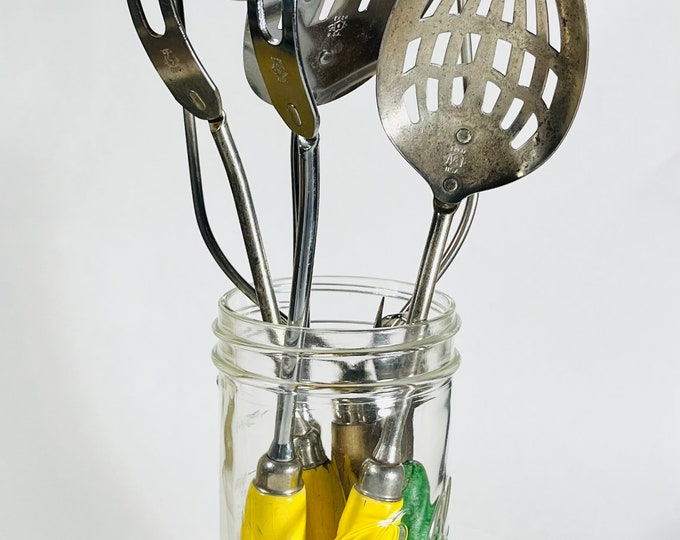 RARE COLOR! Vintage Wood Yellow Handles Kitchen Tools - Ekco - Etsy