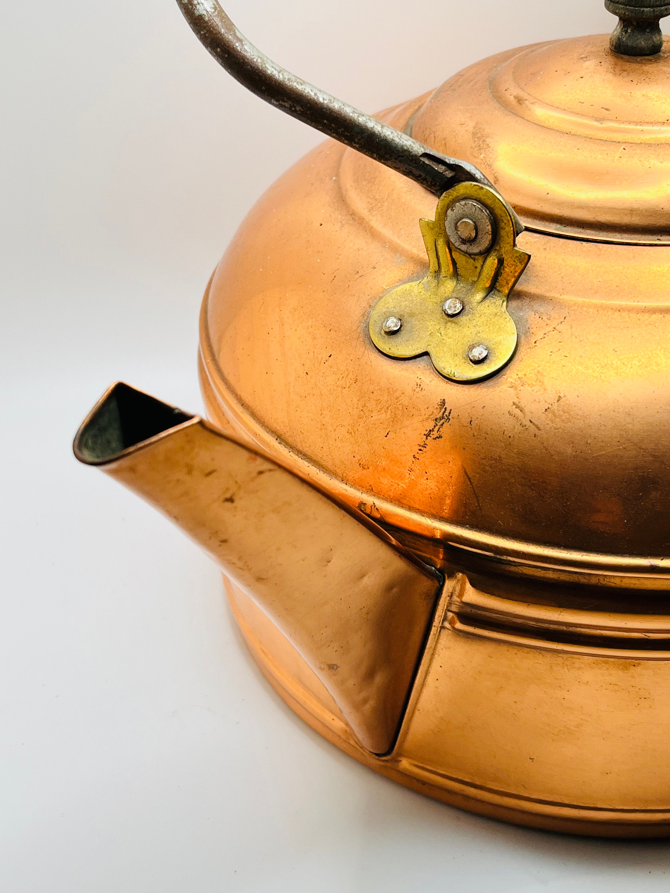 1930s Large Antique Copper Tea Kettle Aldrich Buffalo - Etsy