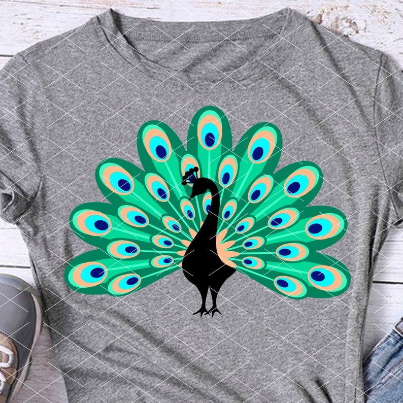 Peacock Svg Design Green Peacock Tail Clip Art Mandala Svg Etsy
