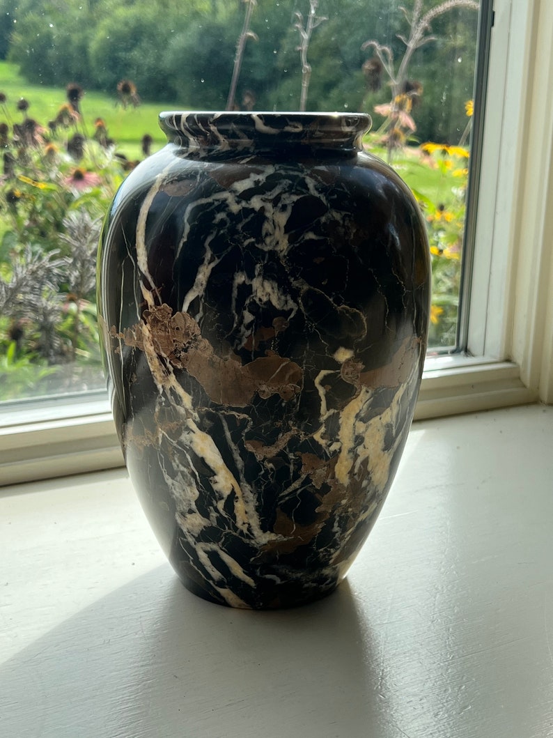 Vintage RARE English Blue John Granite Stone Vase & Box Set - Etsy