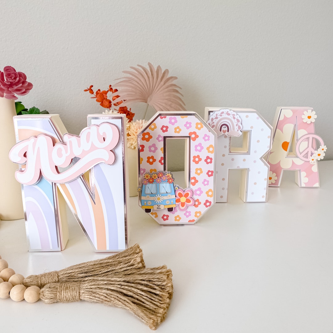 Custom 3D Groovy Letters: Retro Hippie Party Decor - Etsy