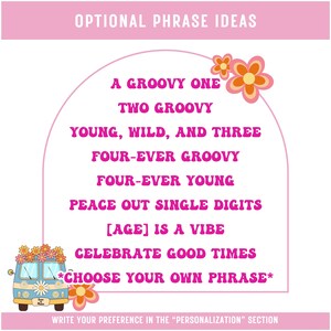 Hippie Birthday, Groovy Party Labels Photo Customization Retro 60s ...