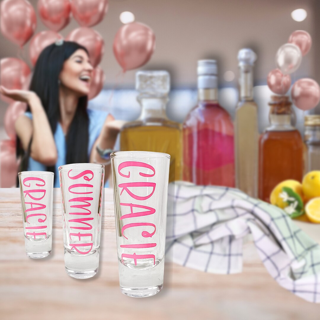 Personalized Shot Glass, Custom Tequila Shooter Birthday, Bachelorette ...
