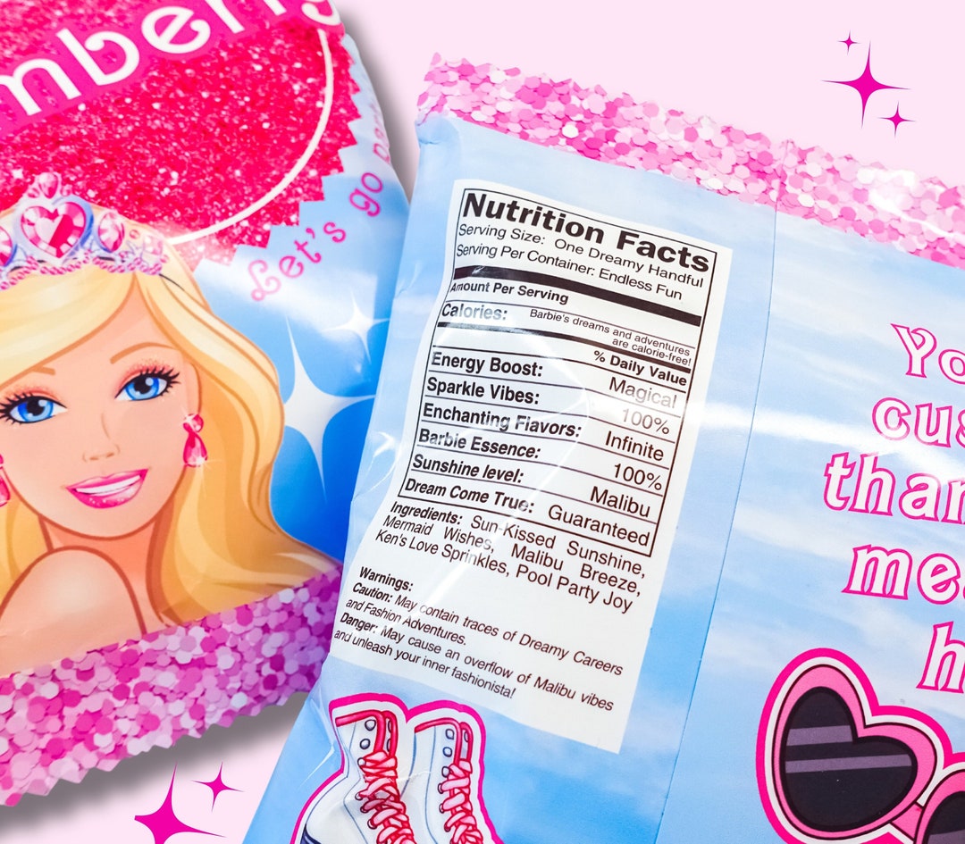 Personalized Barbie Dream Party Chip Bags Inclusive Designs - Etsy