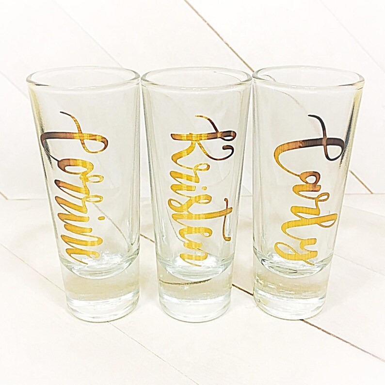 Personalized Shot Glasses Calligraphy Custom Tequila Etsy