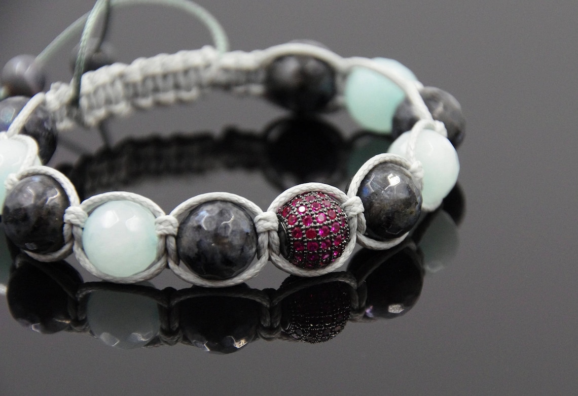 Gemstone bracelet Shamballa Bracelet Macrame Bracelet Energy | Etsy