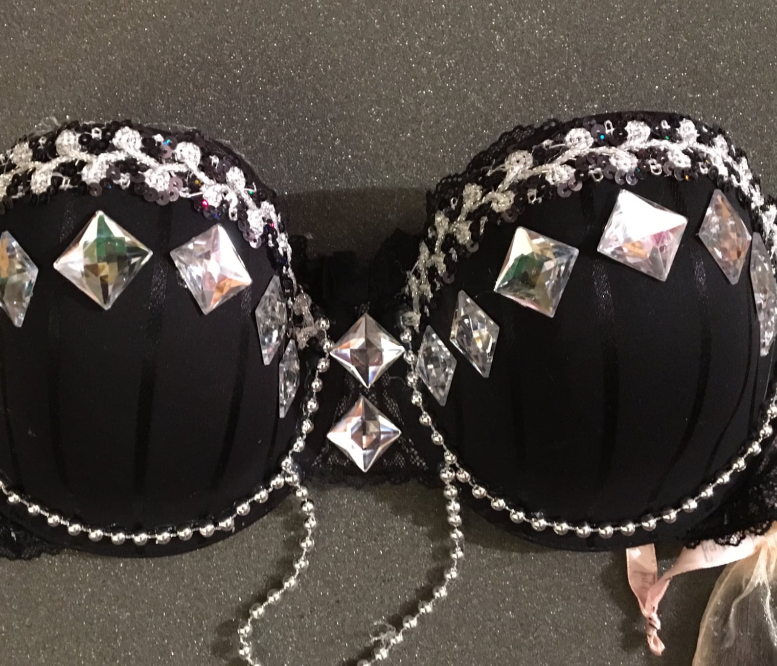 Black Beauty Sparkle Rave Bra, Belly Dancer, Costume - Etsy