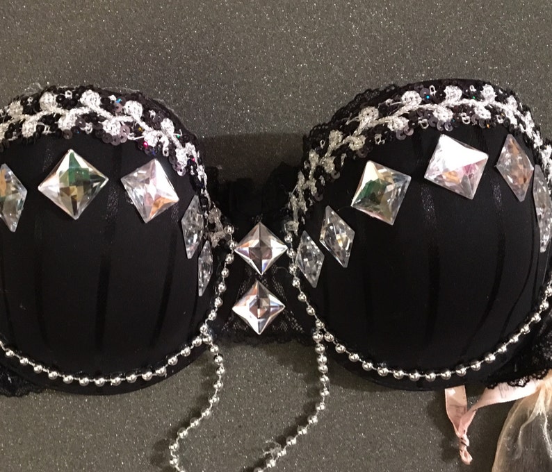 Black Beauty Sparkle Rave Bra, Belly Dancer, Costume - Etsy