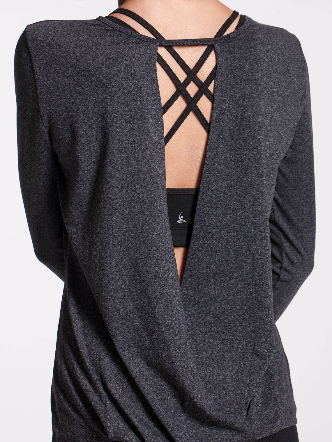 Open Back Yoga Top, Long Sleeve Yoga Sweatshirt, Backless Yoga Top ...