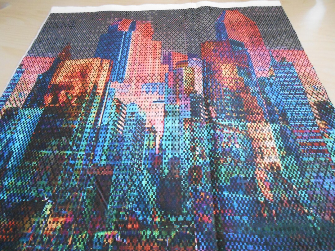 Skyscrapers Skyline "concrete Jungle" Spectrum Print Hoffman Cotton ...