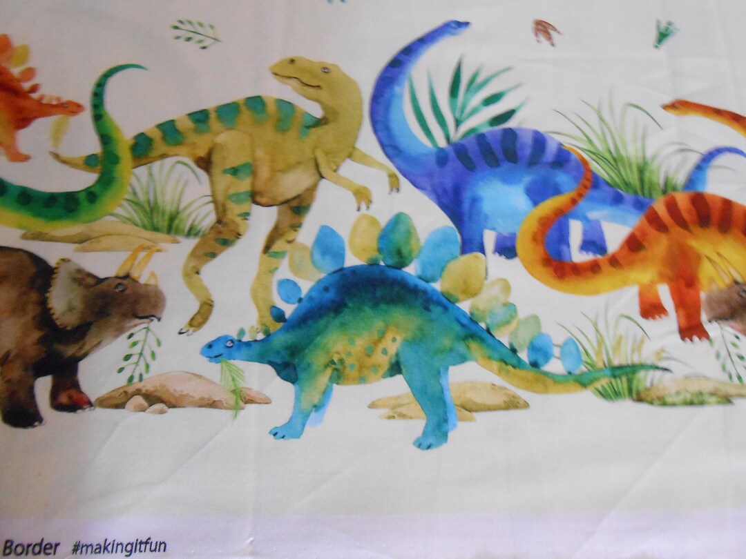 Dinosaurier Miller Dino Kingdom Border Baumwolle Patchworkstoff 50x110 ...