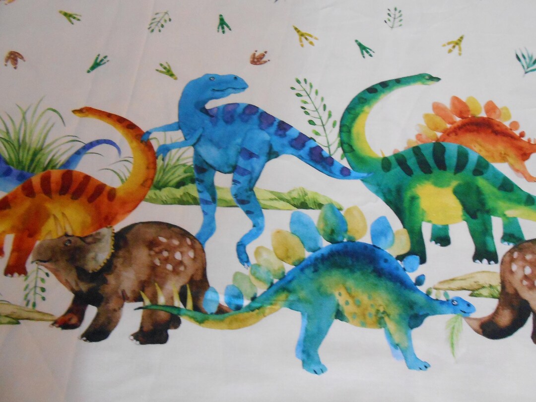 Dinosaur Miller Dino Kingdom Border Cotton Patchwork Fabric 50 X 110 Cm ...