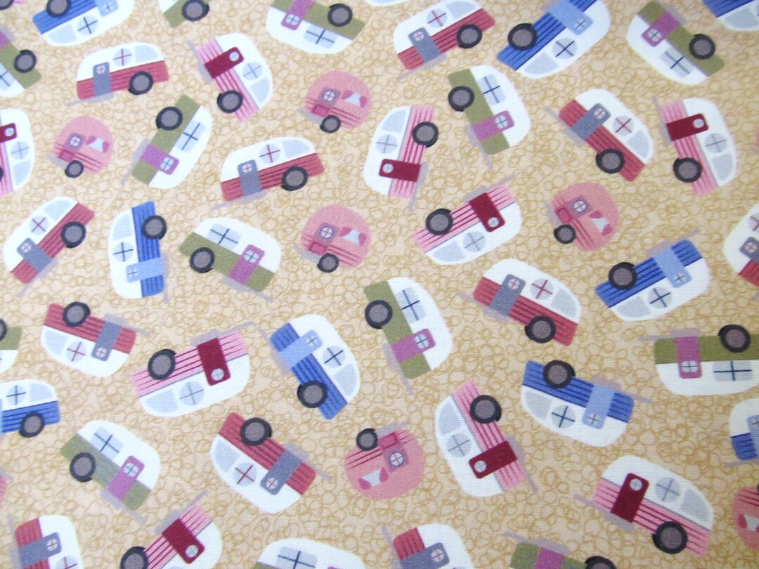 Camper Caravan Cotton Patchwork Fabric 50 X 110 Cm - Etsy