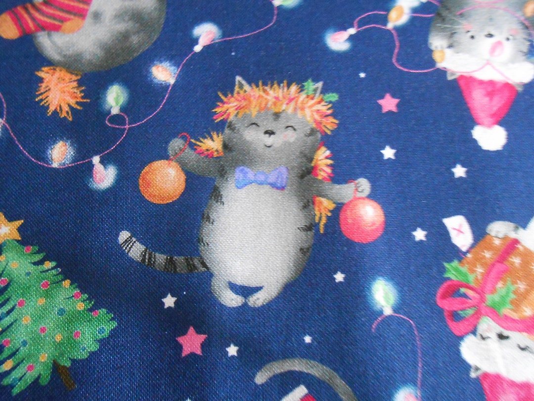 Chats Chats de Noël Tissu patchwork coton intemporel 50 x 110 cm - Etsy ...
