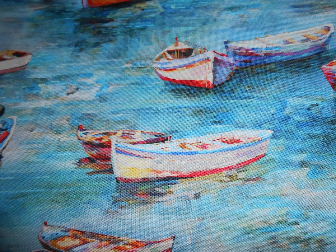 Boats Holiday Mediterranean Hoffman mediterranean Escape Cotton ...