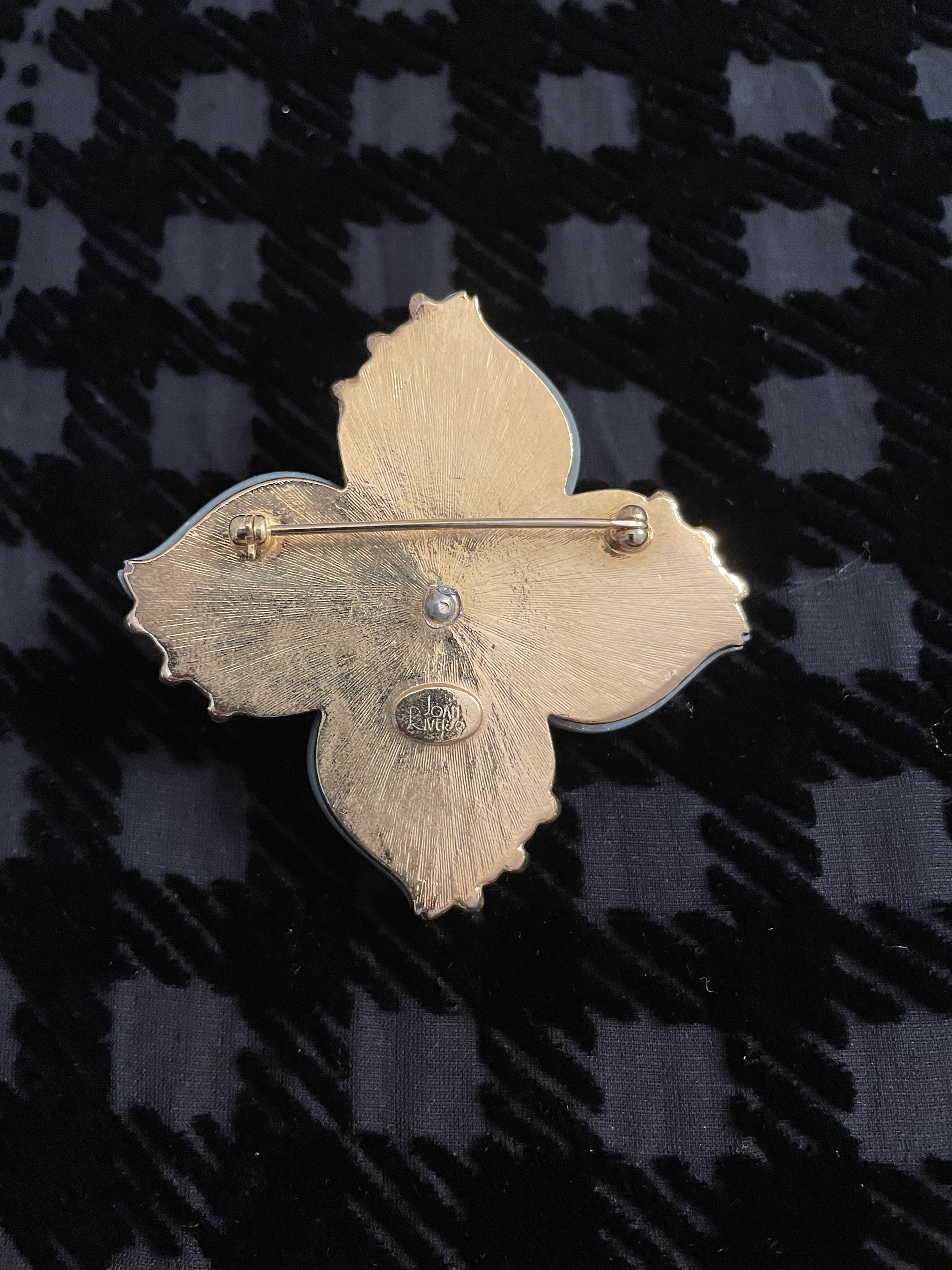 Stunning Vintage Brooch by Joan Rivers. Faux Jade , Coral & Rhinestones ...