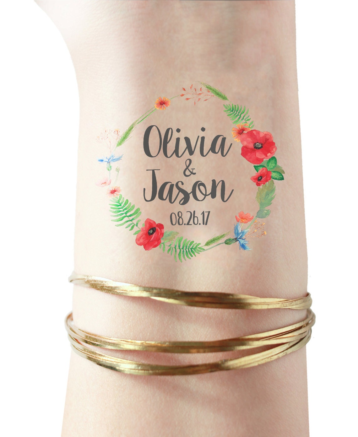 Wedding Temporary Tattoos Personalized With Bride and Groom | Etsy