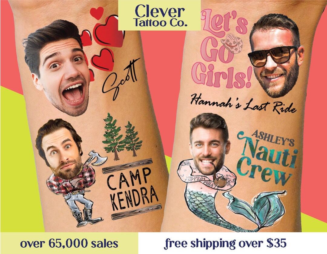 Custom Temporary Tattoos, Custom Tattoos, Custom Face Tattoos, Photo ...