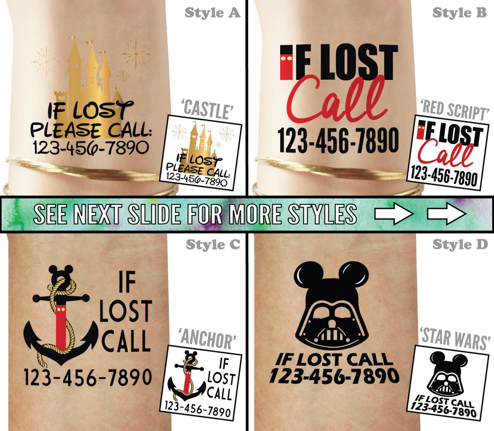 Child Safety Tattoos - Safety ID Tattoos - Temporary Tattoos ...