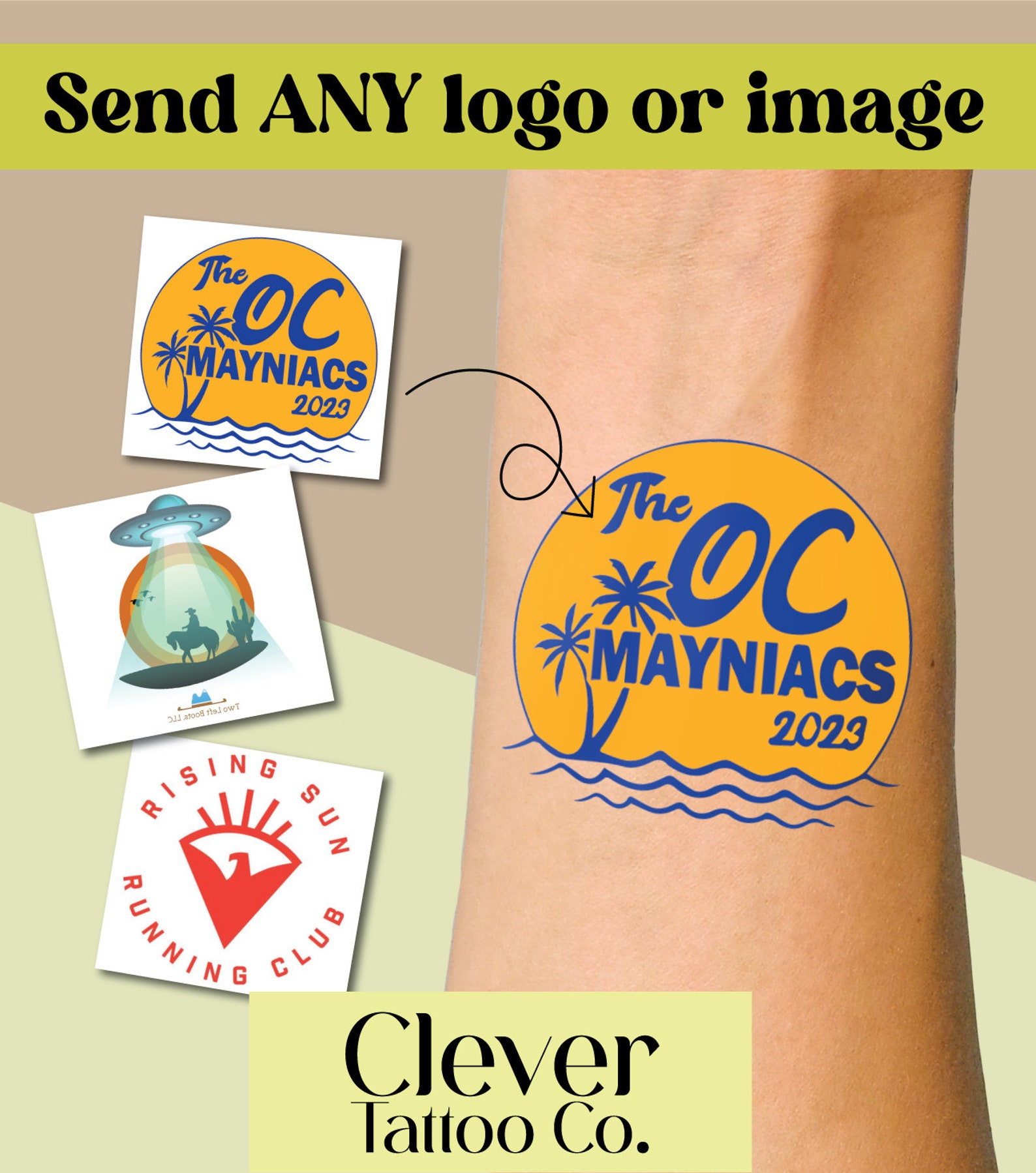Custom Text Temporary Tattoo - Personalized Temporary Tattoo - Quote ...