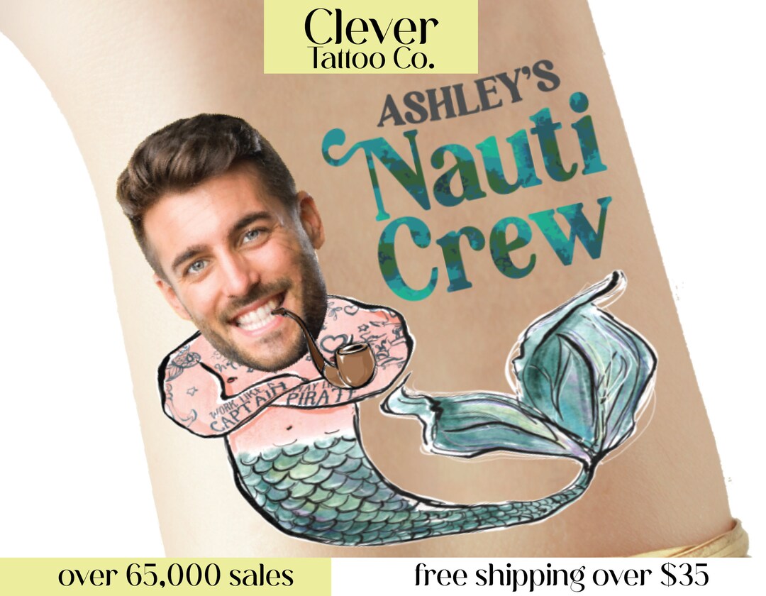 Grooms Face Bachelorette Party Tattoos Favors Nauti Crew Let's Get ...