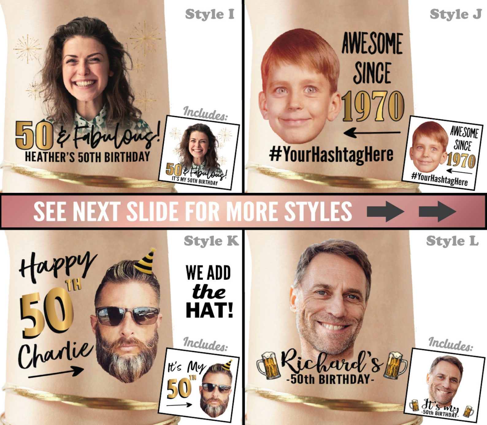 50th Birthday Tattoos, Fifty & Fabulous, 50 and Fabulous, 50th Birthday ...