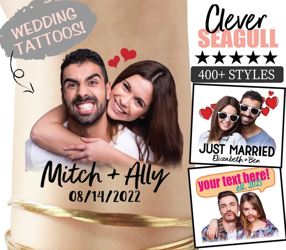 Personalized Wedding Favors Tattoos With Couples Faces, Custom Photo ...