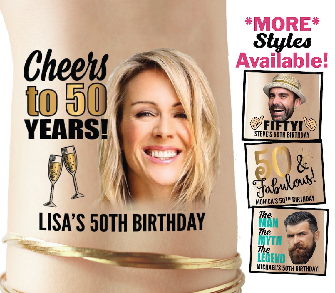 50th Birthday Tattoos Fifty & Fabulous 50 and Fabulous 50th | Etsy
