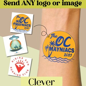 Custom Logo Temporary Tattoo - Logo Tattoo - Custom Tattoo - Team Logo ...